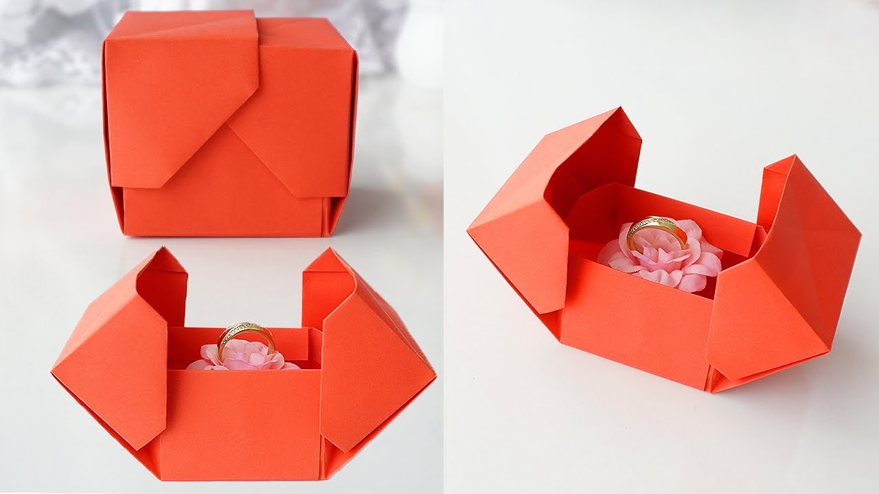 How To: Paper Ring Box Origami | Easy Origami Gift Box For Beginners ...