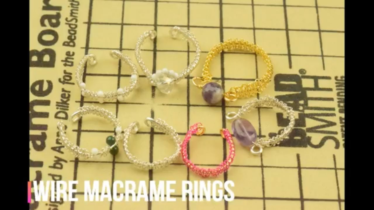 Macramé Ring | Wire Macramé Rings #1 | Wirework Jewellery Tutorials | Wirework Jewelry Tutorials ...