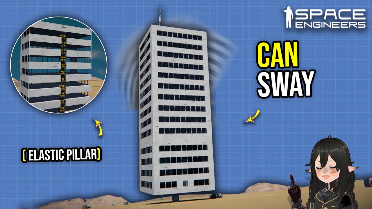 This Earthquake Proof Tower has an Elastic Spine, Space Engineers - YouTube