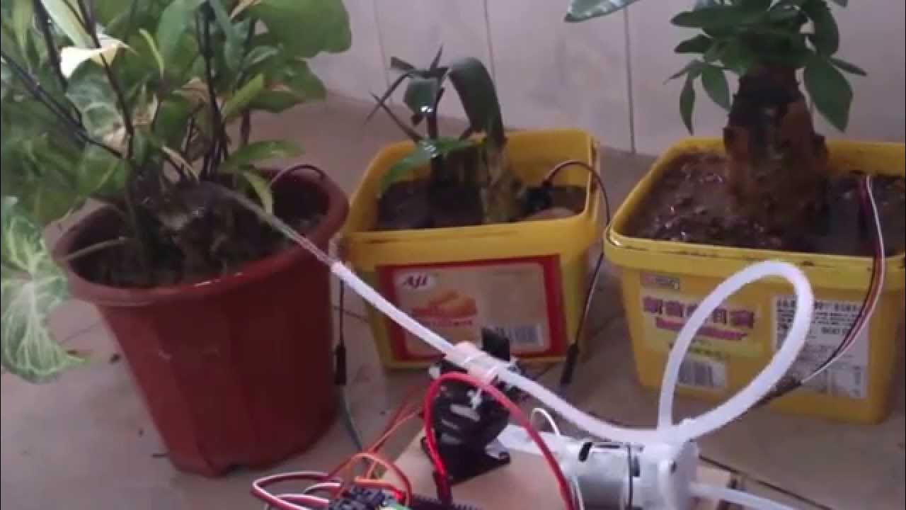 Arduino sistema de riego automático de plantas - YouTube