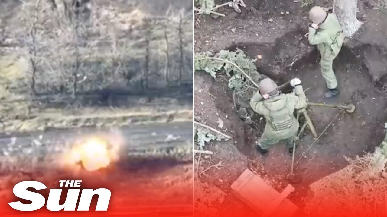 Pro-Russian forces shell Ukrainian troops near Marinka - YouTube