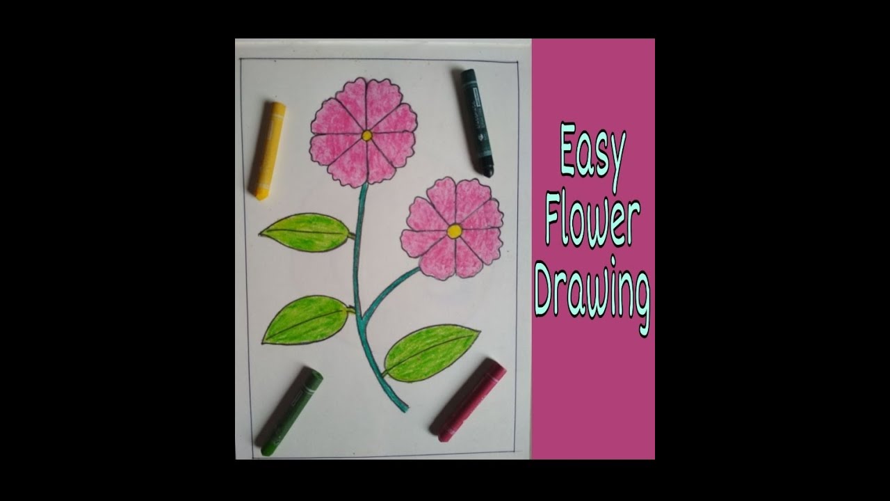 Easy Pink Flower For Kid - YouTube