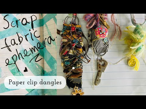 fabric beads journal ephemera PROCESS VIDEO paper journal dangles