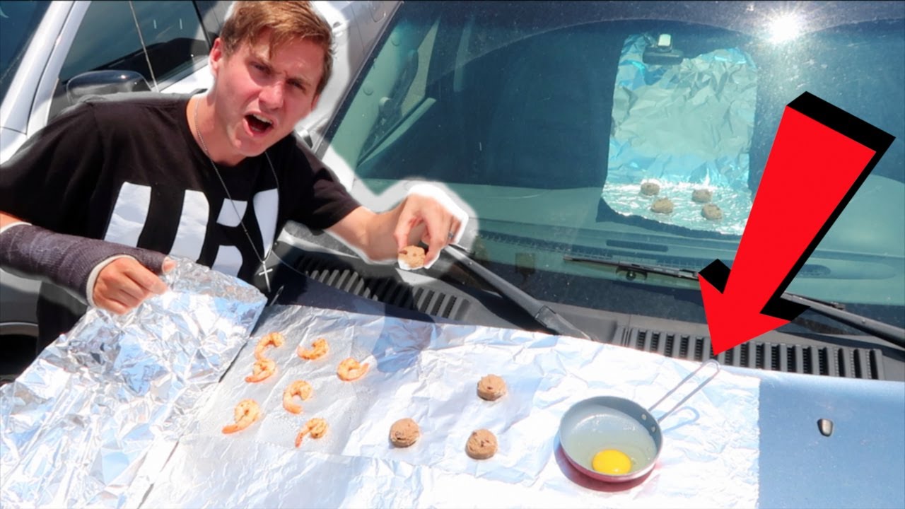 COOKING FOOD ON A CAR! *100+ DEGREES* - YouTube