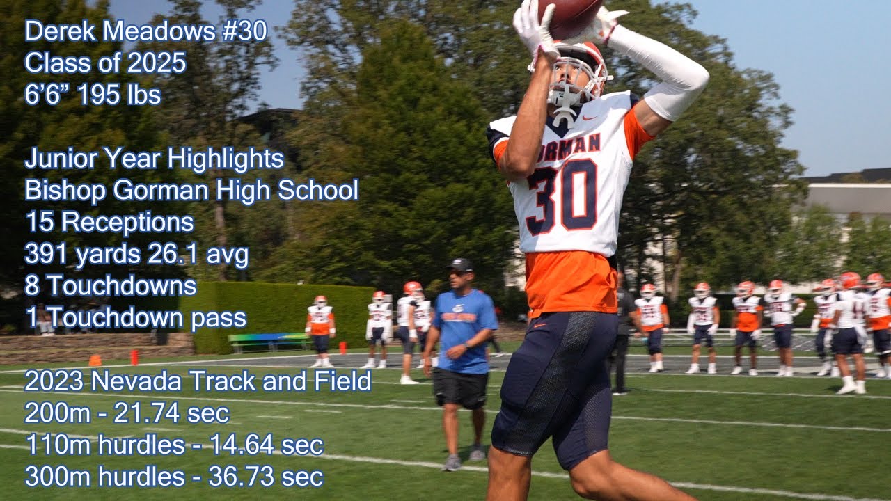 Derek Meadows Class of 2025 WR Bishop Gorman Junior Season Highlights ...