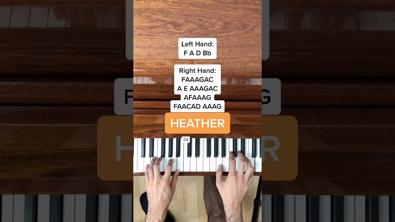 Conan Gray - Heather (Easy Piano Tutorial with Letter Notes) #Shorts ...
