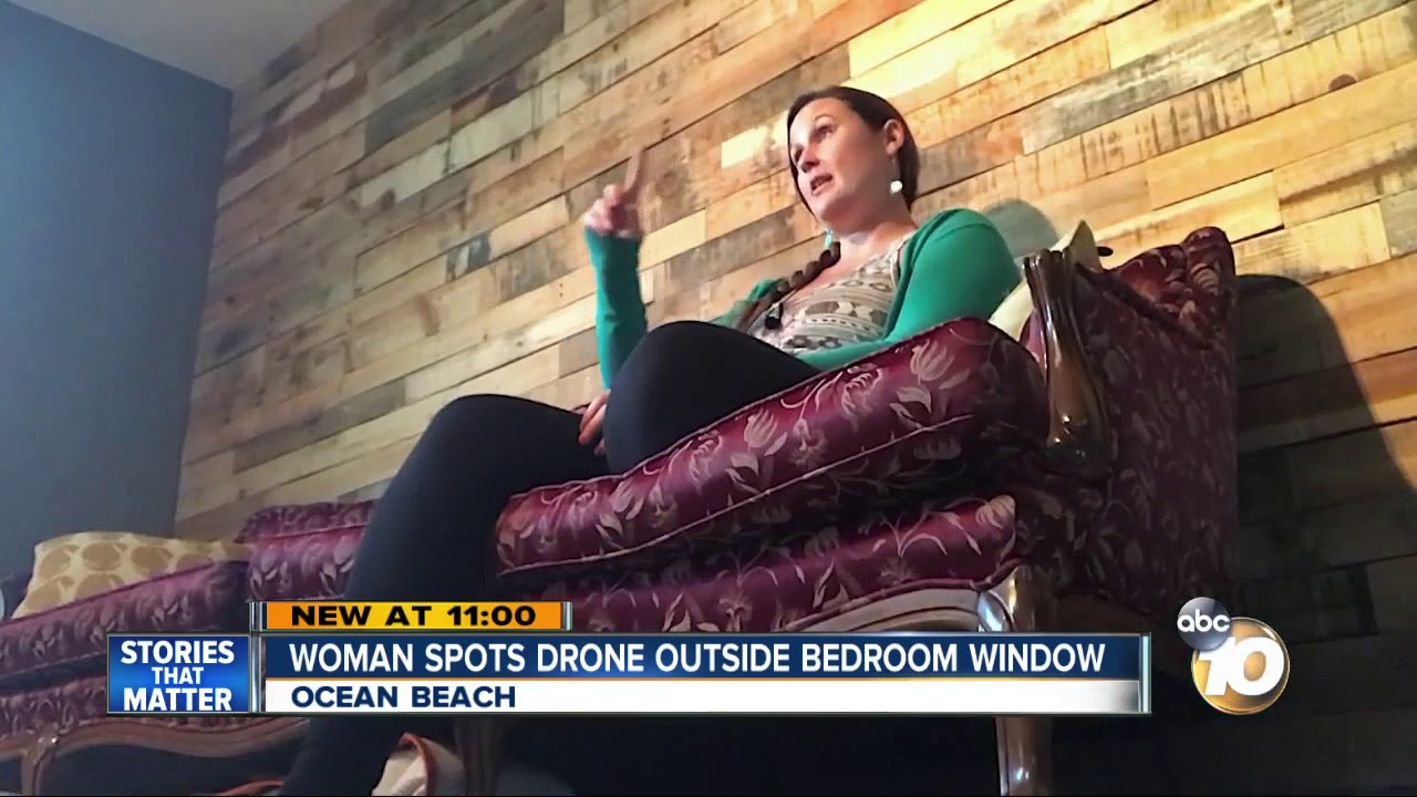 Woman spots drone outside bedroom window - YouTube