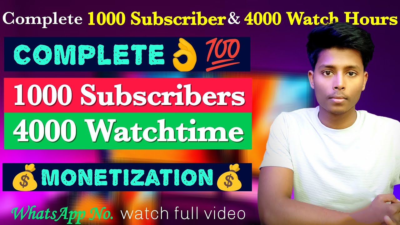 Complete 1000 Subscriber and 4000 Watch hours in 7 day's paid service ...