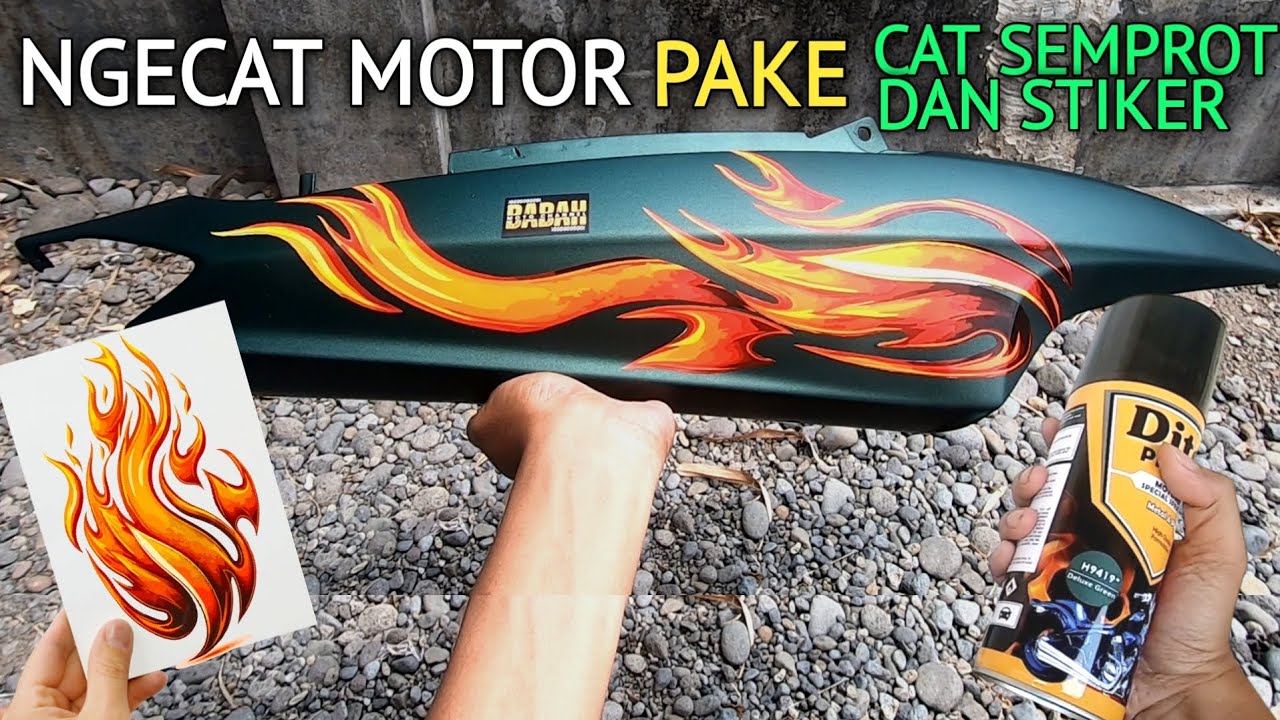 MODIFIKASI NGECAT MOTOR PAKE CAT KALENG DAN STIKER AJA - YouTube