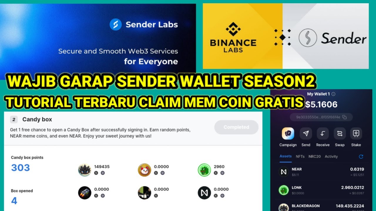 Tutorial Sender Wallet Season 2 Backed Binancelabs Gasken Sebelum end ...