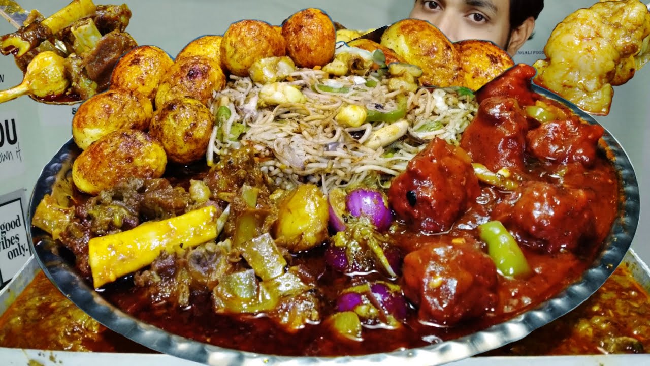 Mega Spicy Chili Chicken Mutton Chowmin Oily Mutton Curry & Fried 10 ...