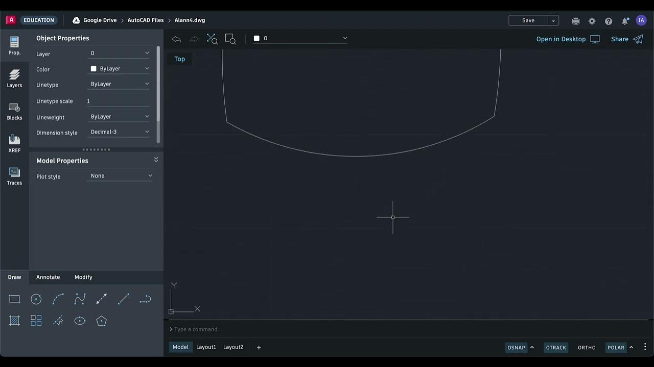 AutoCAD Web 017 - Stencilize Letters and modify arc using grips - YouTube