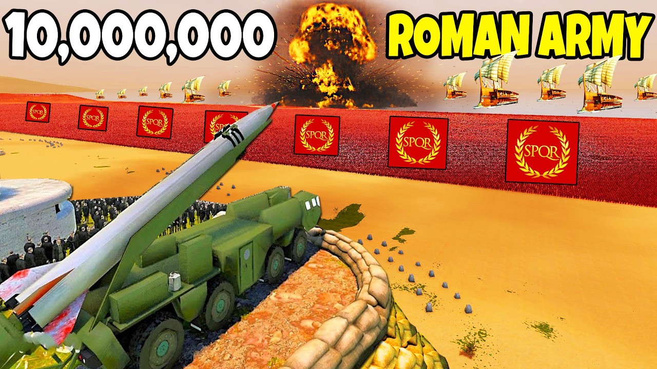 Can US Army ICBM NUCLEAR MISSILES Hold Beach VS 10,000,000 ROMAN ARMY ...