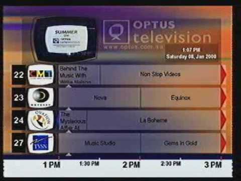 Optus Vision EPG - 8/1/2000 - YouTube
