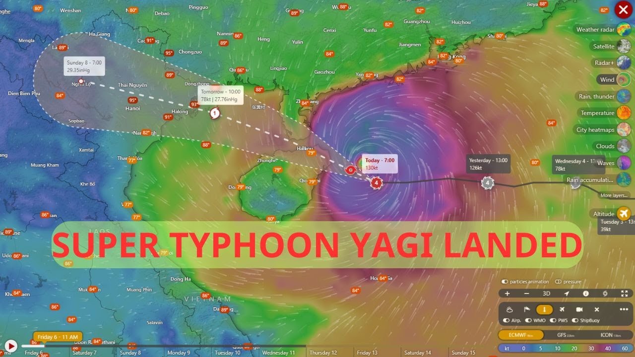 🔴 LIVE: Eye of Typhoon Yagi: INSANE Footage from Hai Phong, Vietnam ...