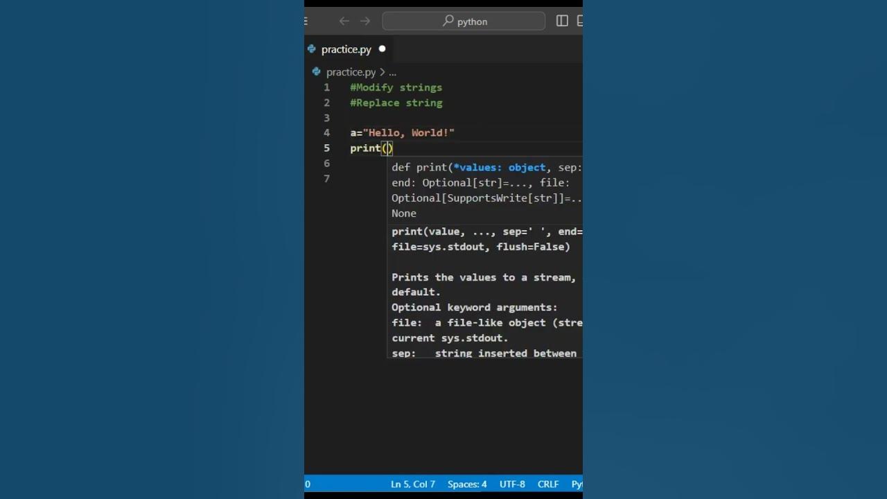 Modify Strings Replace Strings Python Pythonprogramming Coding Code Pythoncoding Youtube