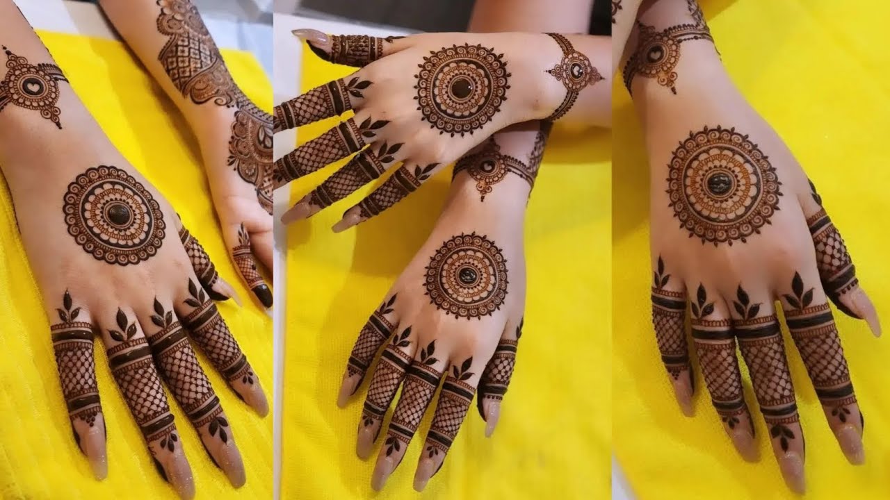 Easy Gol tikka mehndi design for beginners|Bridal Arabic flower mehndi ...