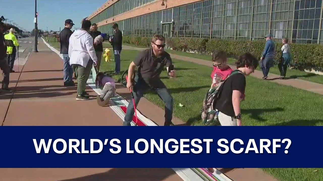 Richmond woman attempts to crochet world's longest scarf - YouTube