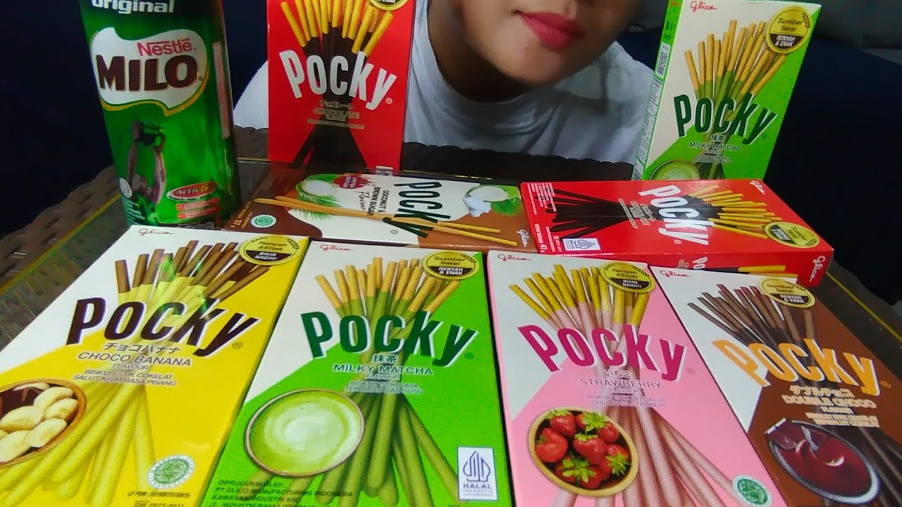 ASMR MUKBANG EATING SOUNDS POCKY STRAWBERRY, POCKY DOUBLECHOCO, POCKY ...