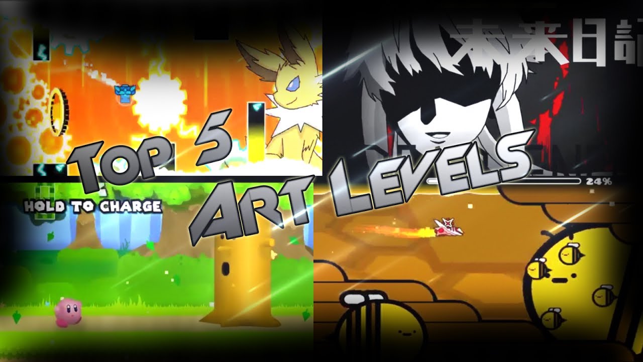 Top 5 BEST ART LEVELS in Geometry Dash (2017 Edition) - YouTube
