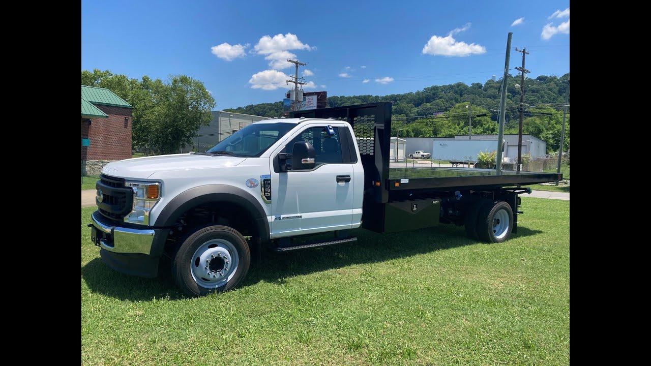 16 Foot Flatbed Dump Ford F550 4x2 std cab walk around Michael Olden of ...