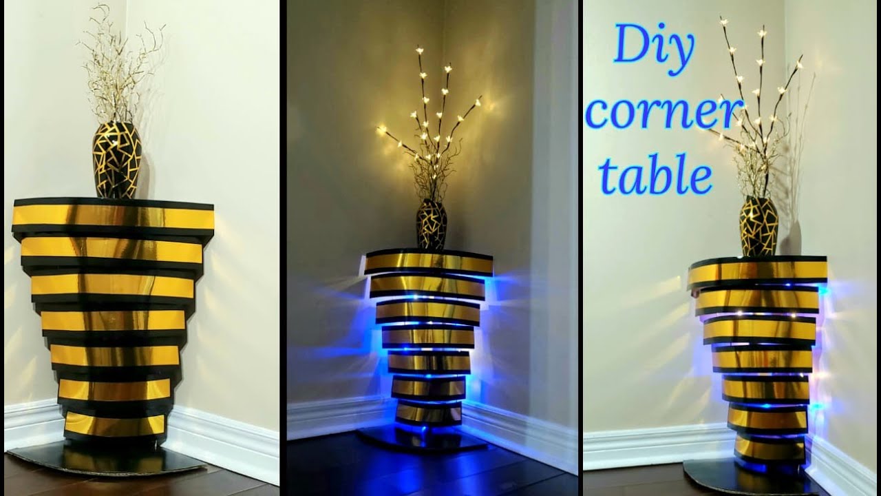 DIY CORNER TABLE USING CARDBOARD | HOME IMPROVEMENT | ART AND CRAFT ...