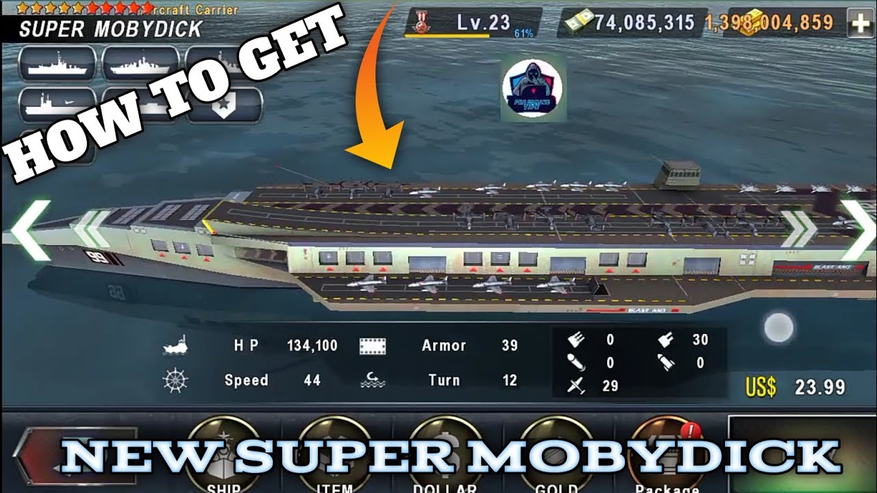 How To Get New SUPER MOBYDICK Aircraft Carrier In Warship Battle - YouTube