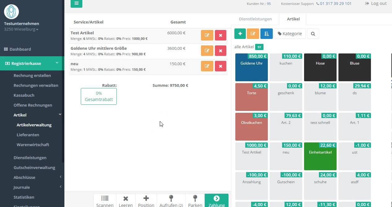 Schnelleingabe von Artikel und Dienstleistungen bei helloCash - YouTube