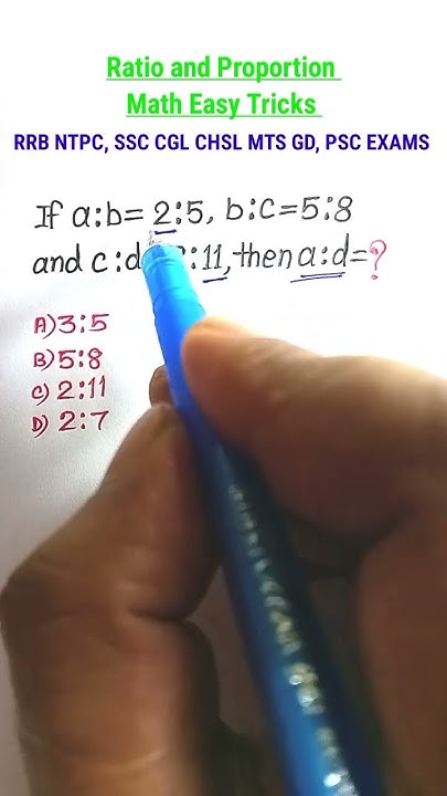 अनुपात और समानुपात | Ratio and Proportion Math Shortcut Tricks SSC CGL GD MTS CRPF RRB PSC ...