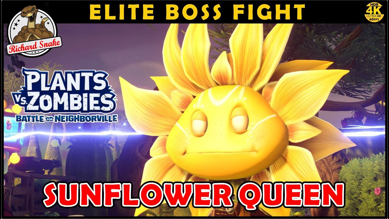 PvZ 3: Battle for Neighborville Sunflower Queen Elite Boss Fight ...