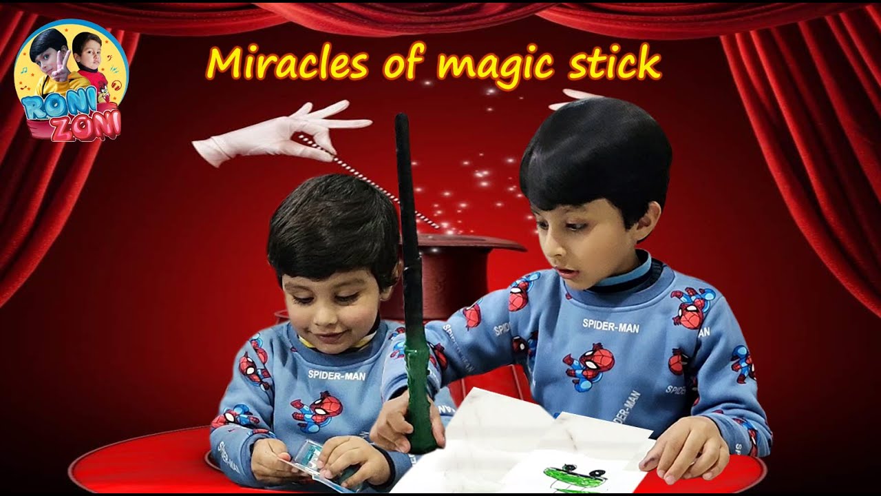 OMG 😳😲Roni and Zoni have fun with magic stick - YouTube
