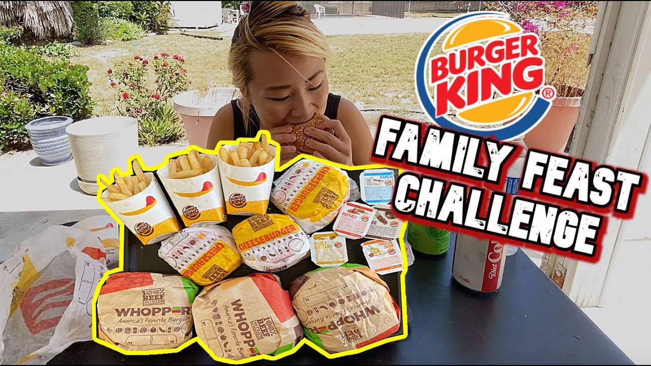 Burger King FAMILY FEAST EATING CHALLENGE!!! ONLINE COLAB #RainaisCrazy ...