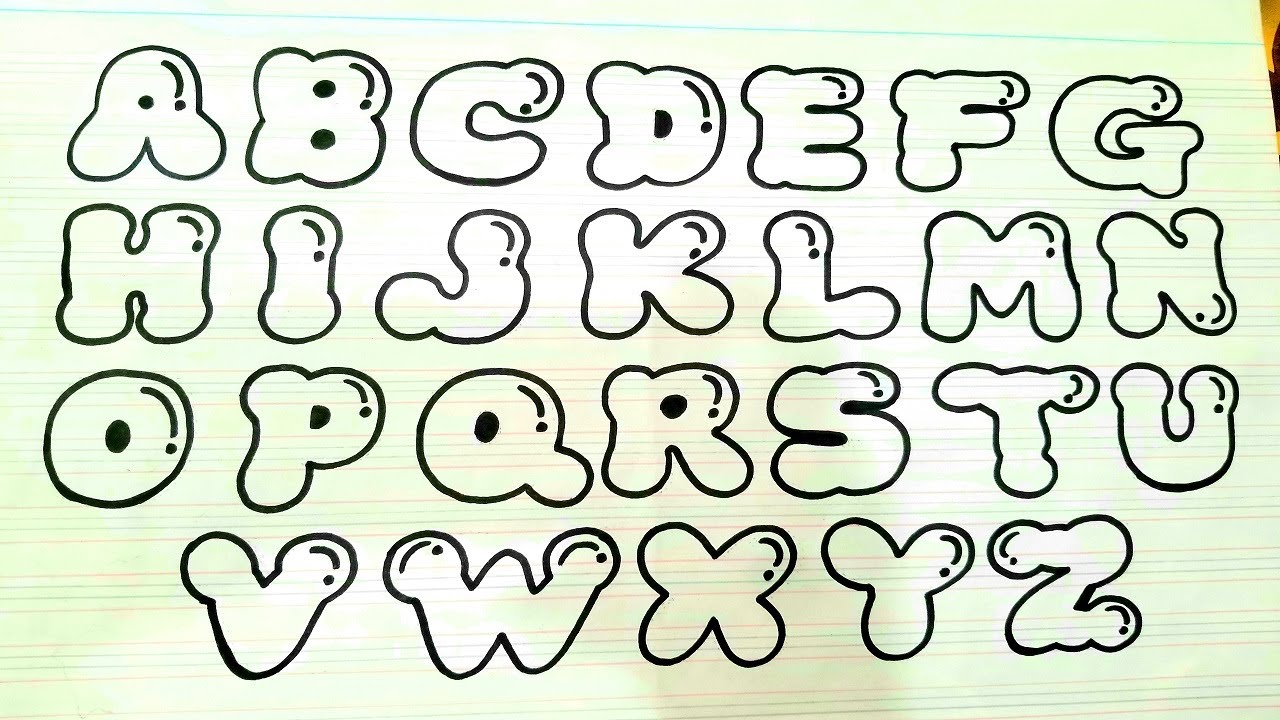 Graffiti Alphabet Bubble Letters A Z