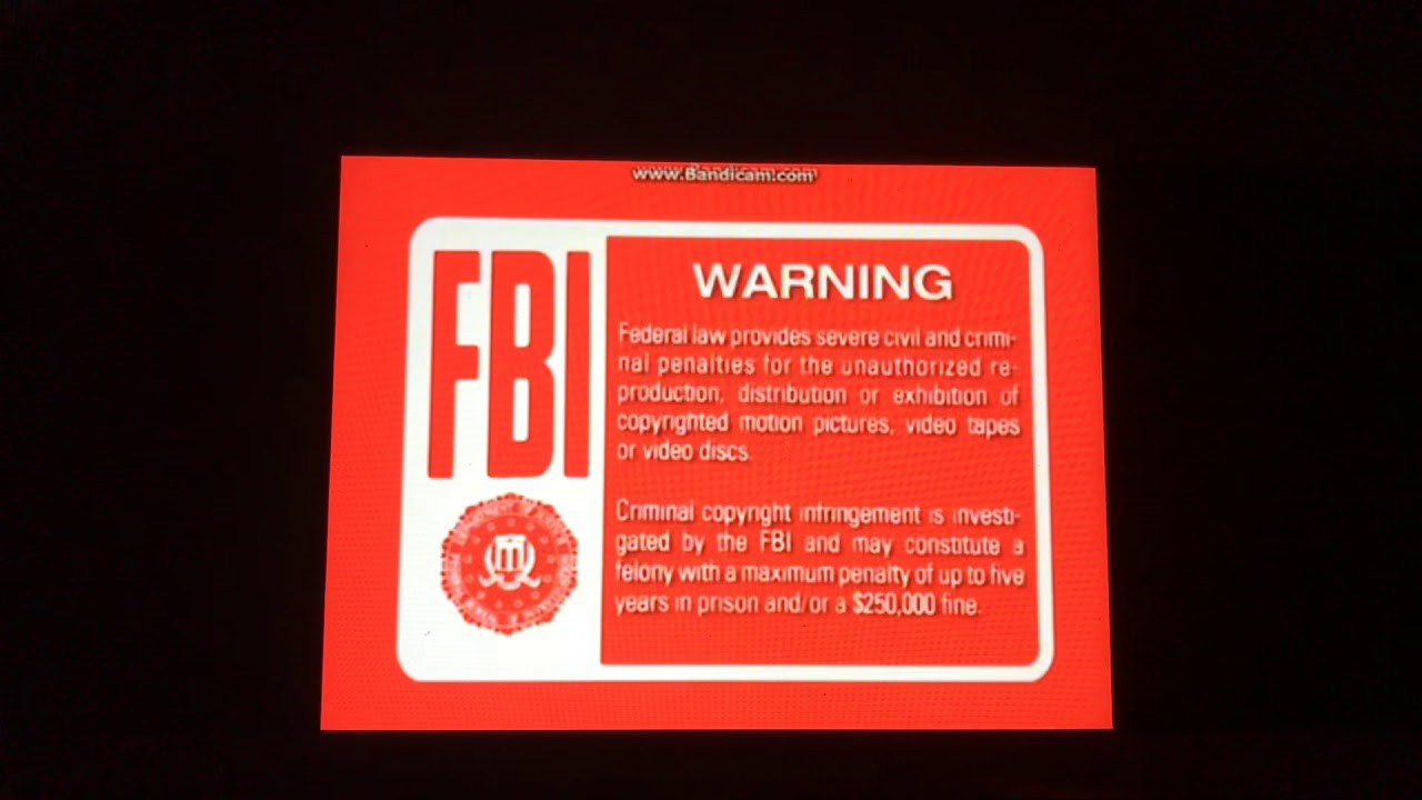 Blood Red Disney DVD FBI Warning Screens (2000-2003) - YouTube