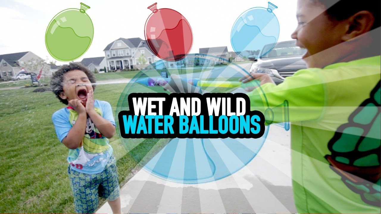 WET AND WILD WATER BALLOON FIGHT | KidsToyTube - YouTube