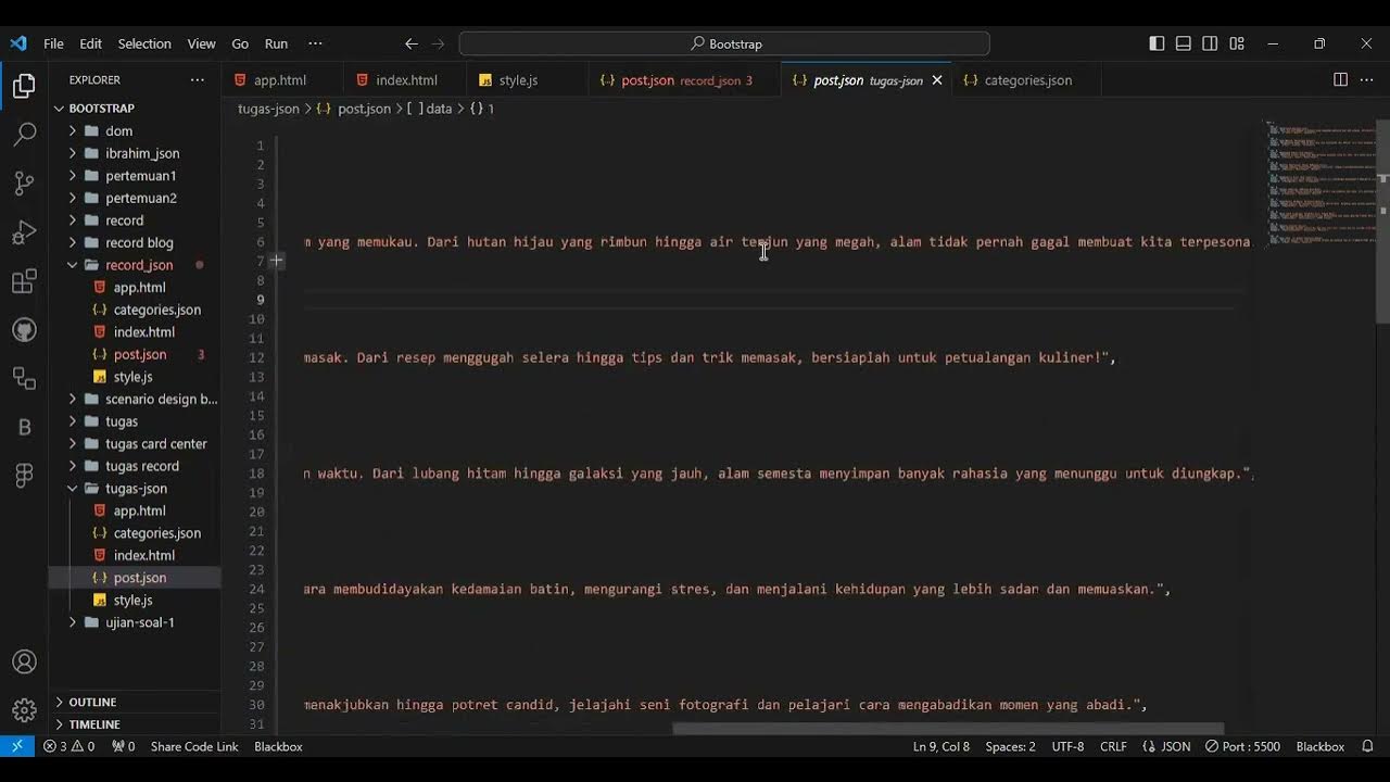 membuat kategori dengan json - YouTube