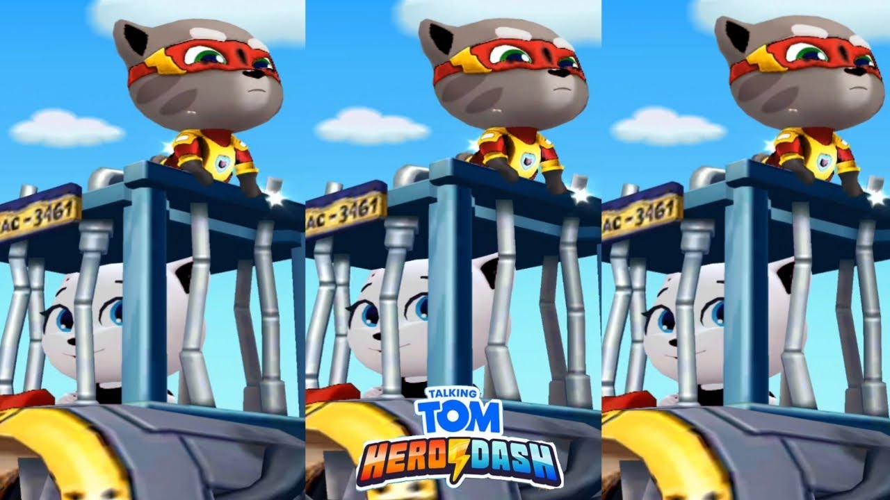 TALKING TOM HERO DASH -- RED HERO TOM SAVING BLACK HERO ANGELA ...