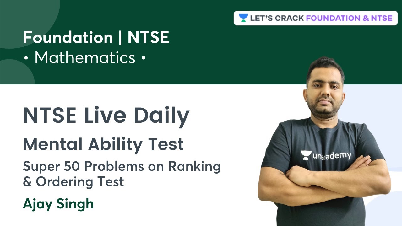 NTSE Live Daily Mental Ability Test Super 50 Problems On Ranking And NTSE Live Daily Mental Ability Test Super 50 Problems On Ranking And
