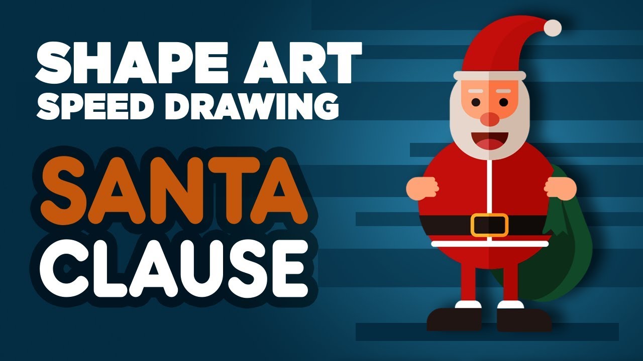 How to draw a flat 2D character of Santa Clause in Christmas 2020 - YouTube