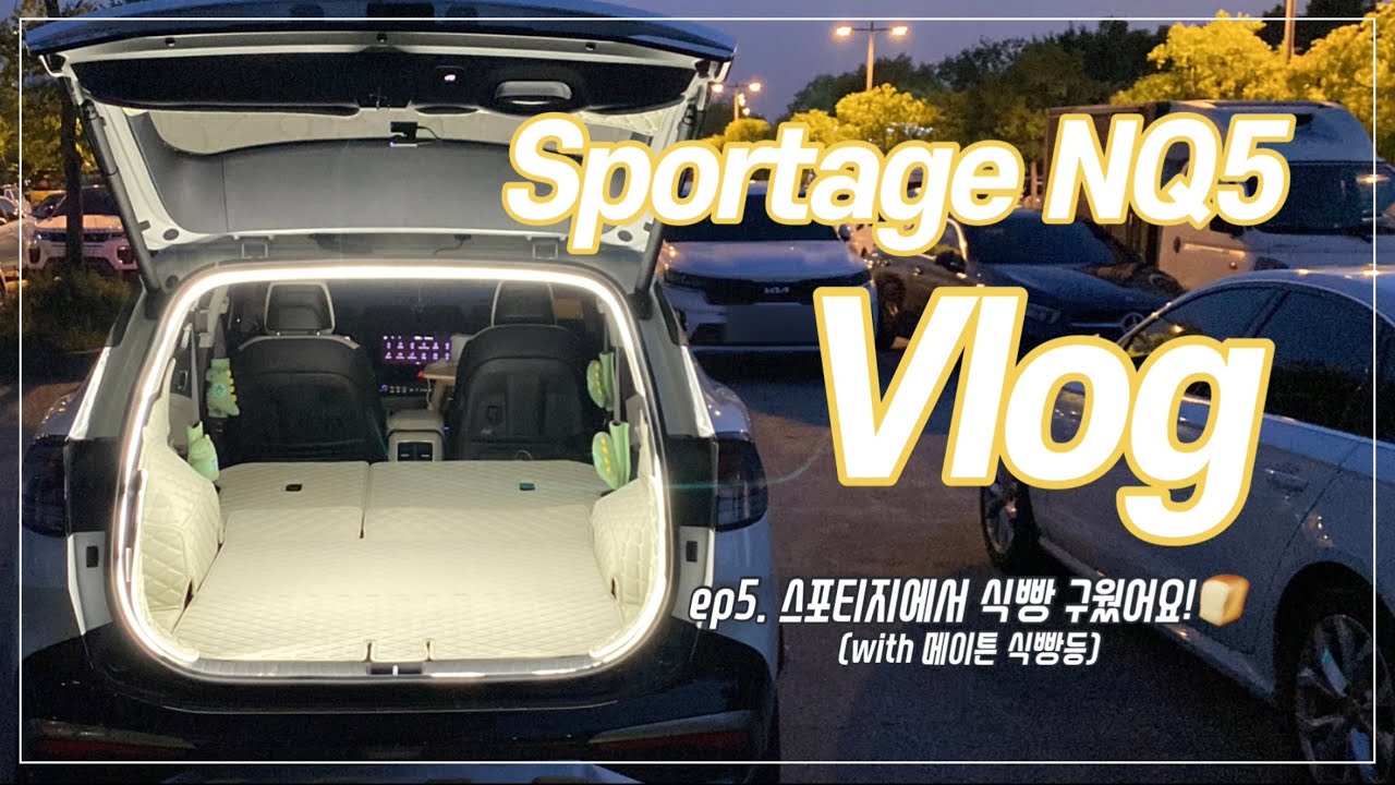 Vlog 스포티지nq5에서 식빵 구웠어요 한강 차크닉 데이트 폭염주의보 메이튼 식빵등 트렁크 무드등 식빵