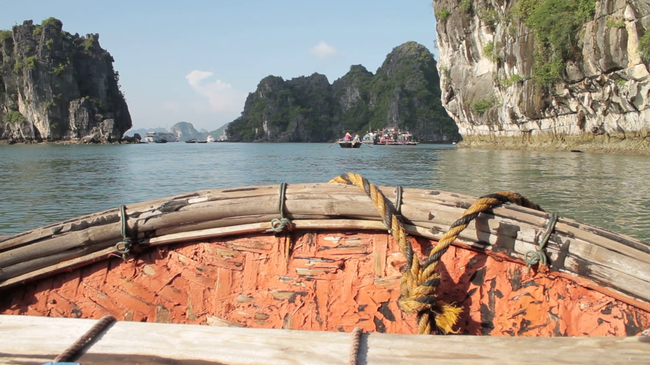 Bamboo Boat Ha Long Bay Vietnam - YouTube