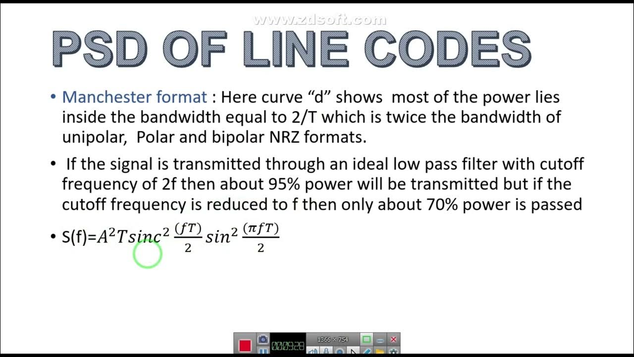 5 PSD of line codes, ISI, Eye diagram and scramblers - YouTube