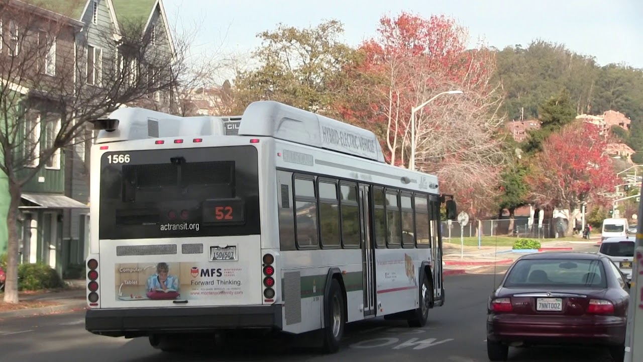 AC Transit - Gillig Advantage Hybrid Route 52 #1566 (12/22/17) - YouTube