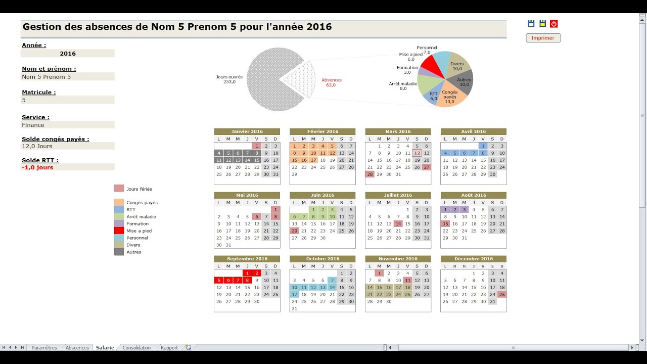 Gestion des absences du personnel (CP RTT AM Formation ...) - YouTube