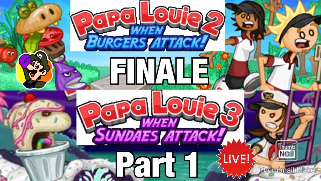 Papa Louie 2 Replayed Live Stream (Part 4) + Papa Louie 3 Replayed Live ...