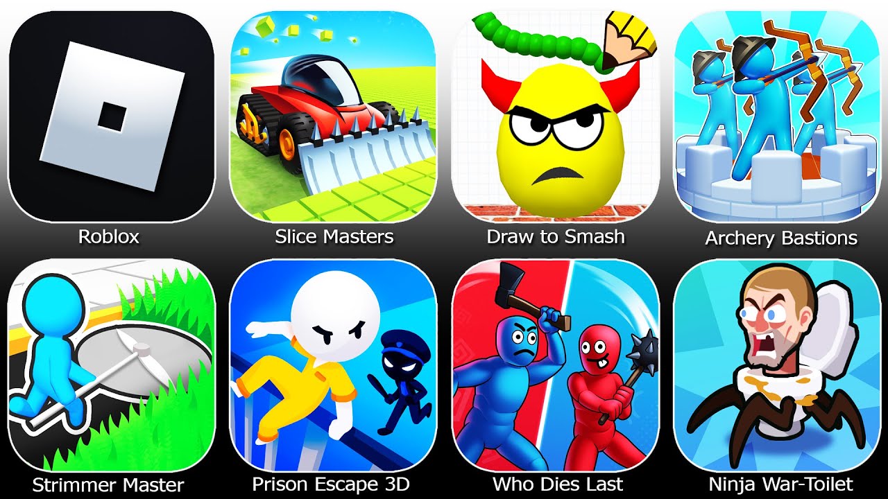 Roblox,Prison Escape 3D,Slice Masters,Draw to Smash,Archery Bastions ...