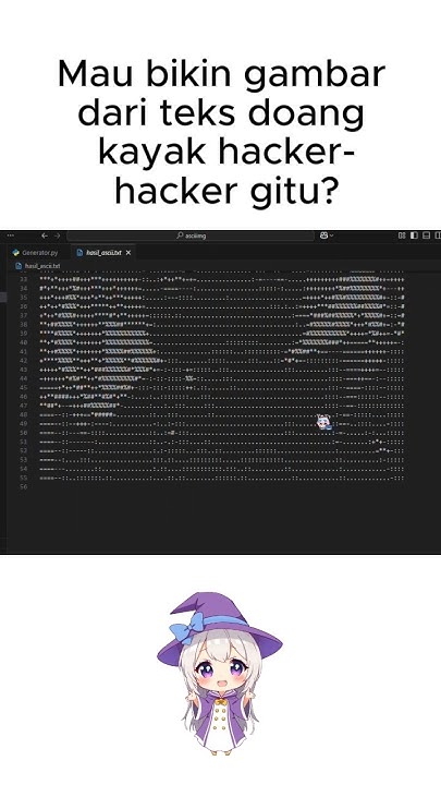 cara bikin gambar ASCII pakai python #python #ascii #coding #fyp # ...