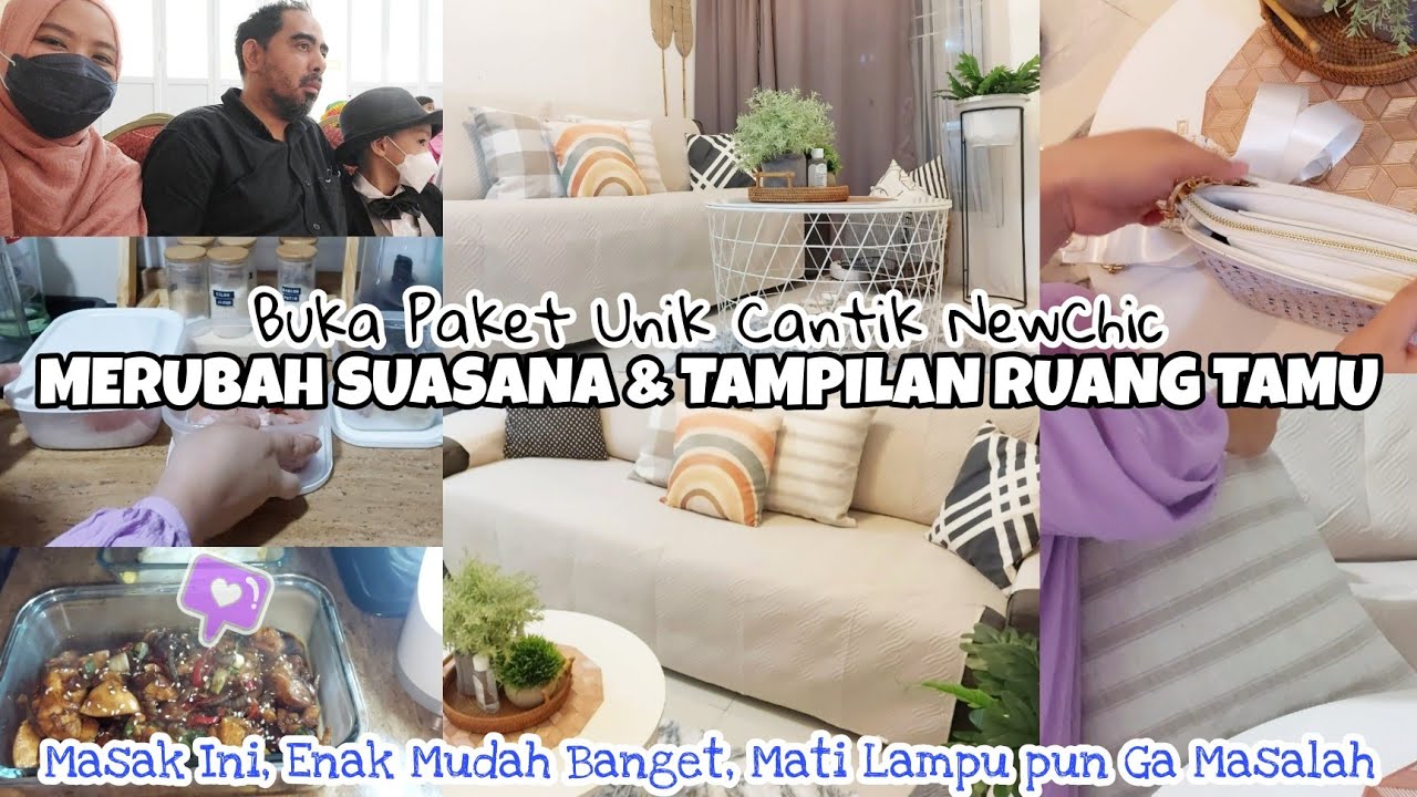 MAKE OVER RUANG TAMU JADI CANTIK, NEWCHIC HAUL, ROOM TOUR, ROOM MAKE ...