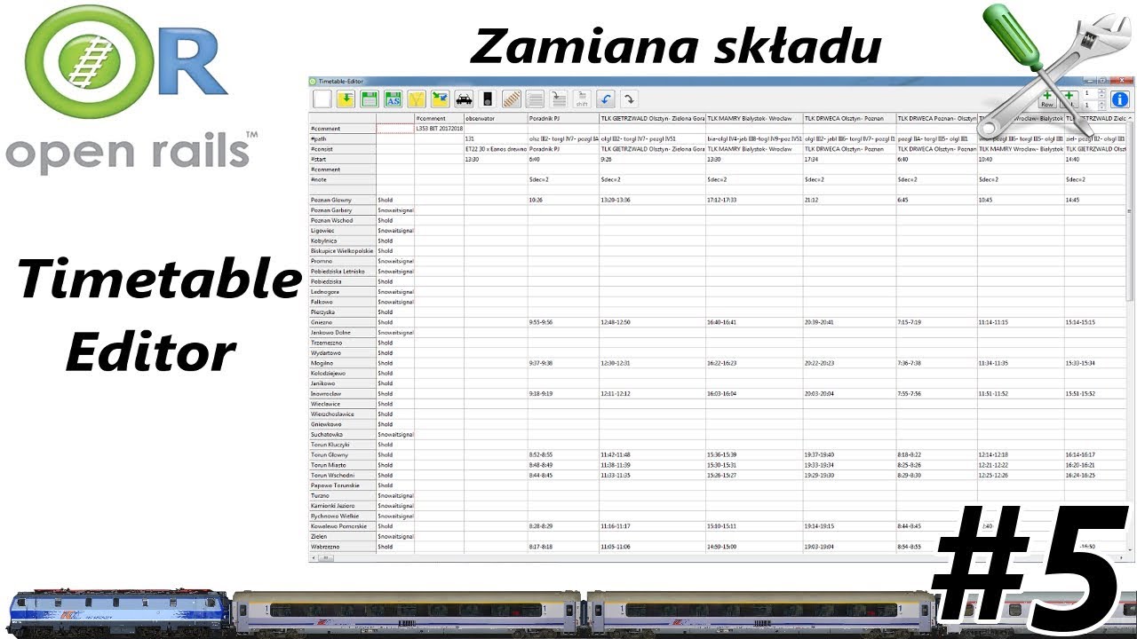 Open Rails - #5 Poradnik " Timetable Editor - Zamiana składu " - YouTube