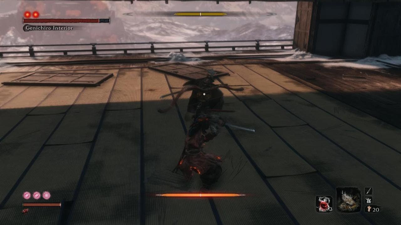 Sekiro: Genichiro interior, Level 1 No hit! - YouTube